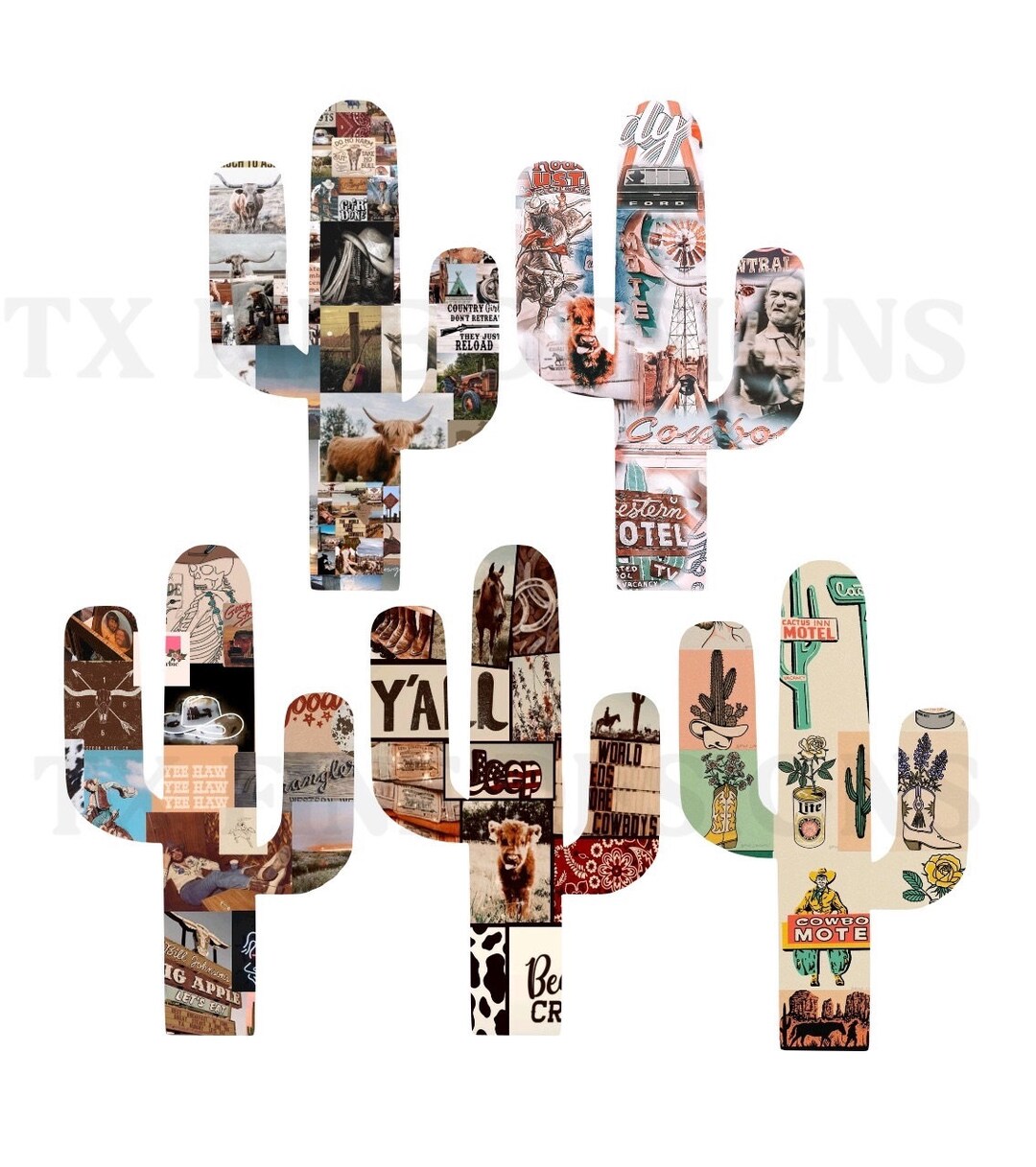 Western Cactus Cardstock, Digital Download, Digital Cardstock, Cactus ...