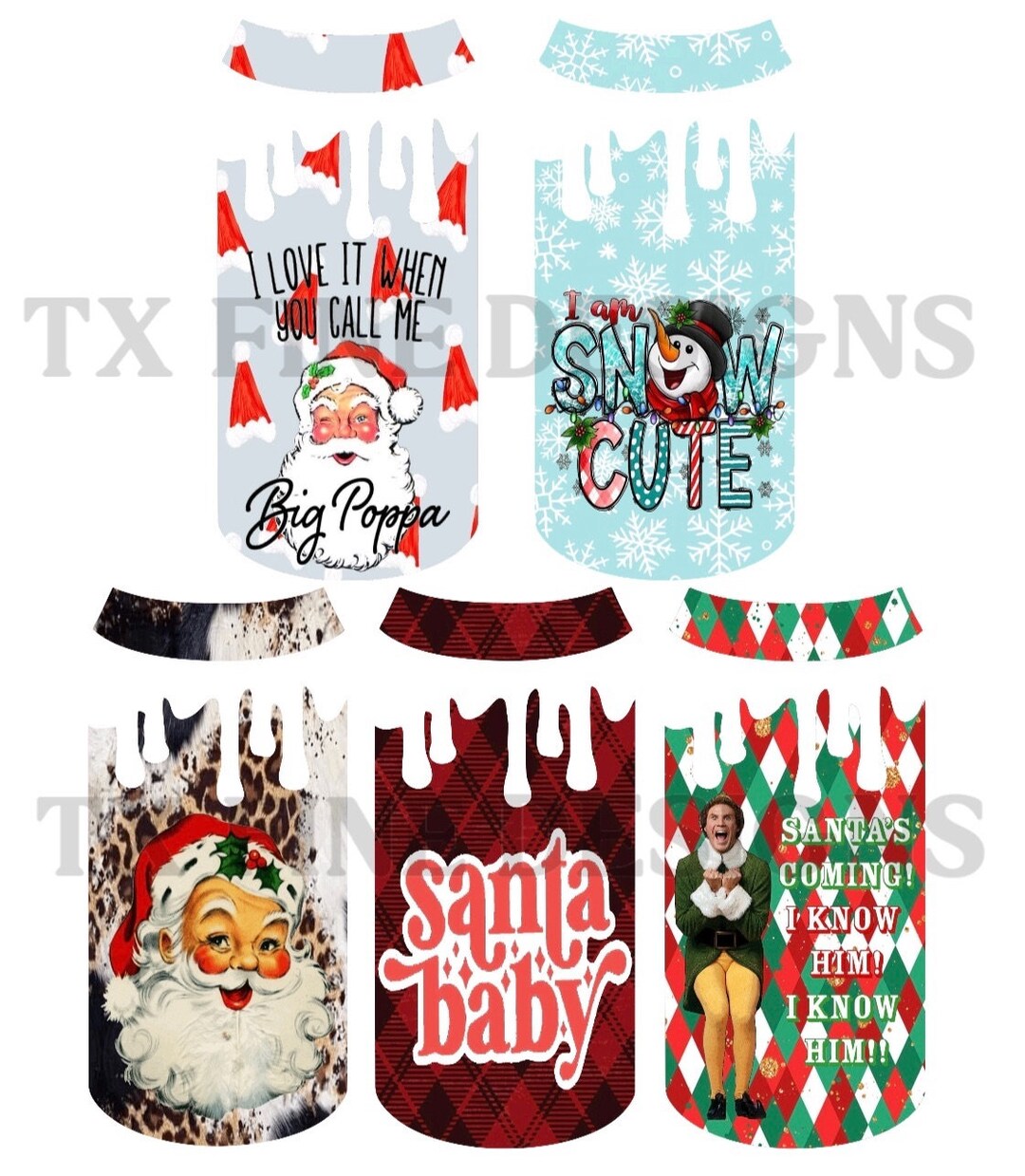 Christmas Drip Can Digital Cardstock, Digital Download, Digital Files ...