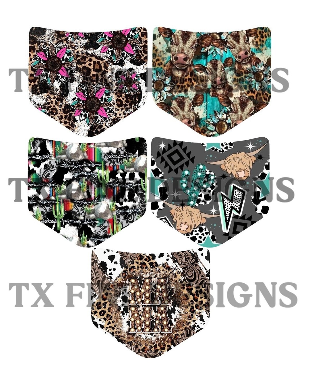 Western Pocket Digital Cardstock, Digital Files, Freshie Pocket - Etsy