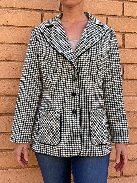 Vintage 1970s Checkered Blazer - Gem