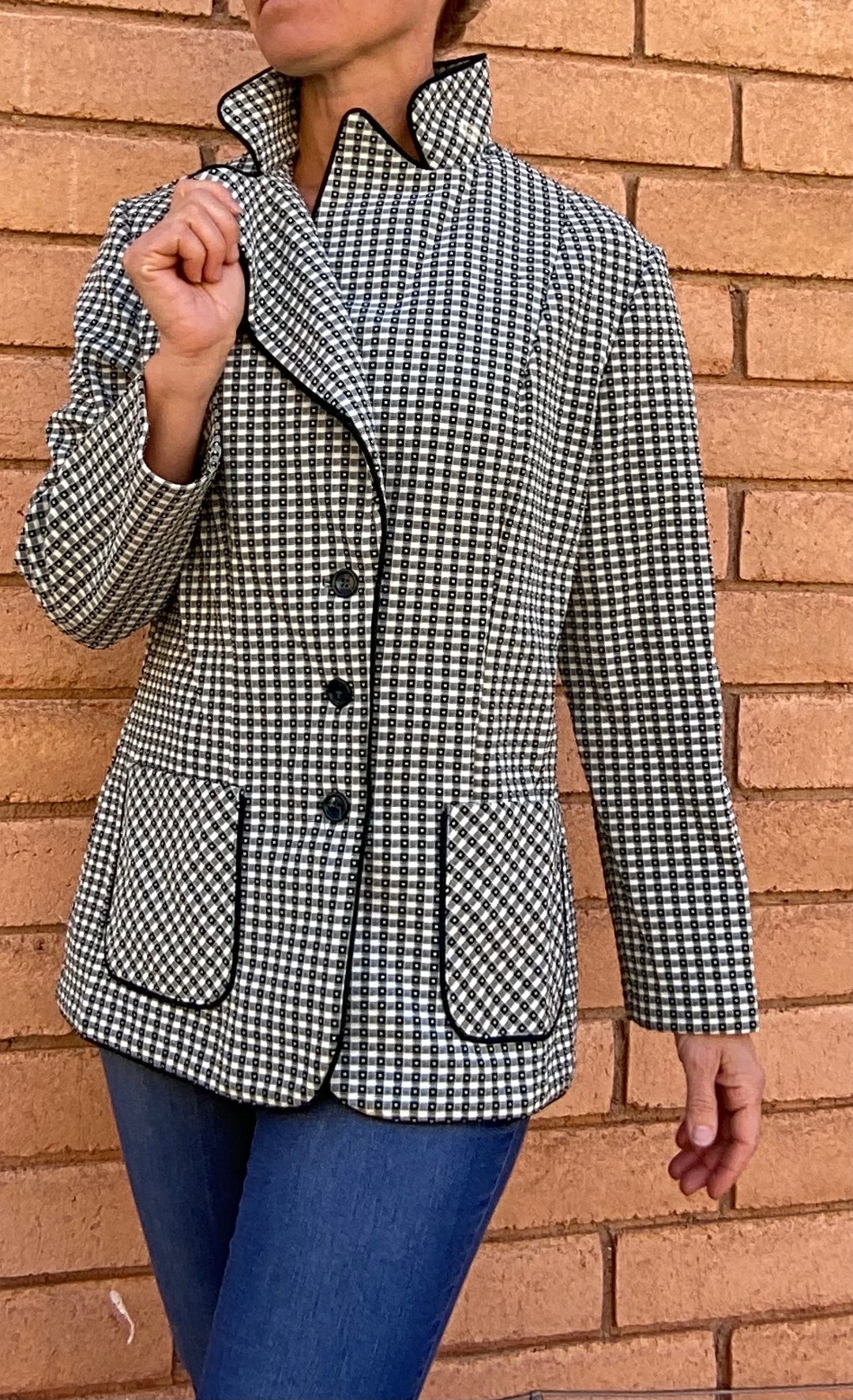 Vintage 1970s Checkered Blazer - Etsy