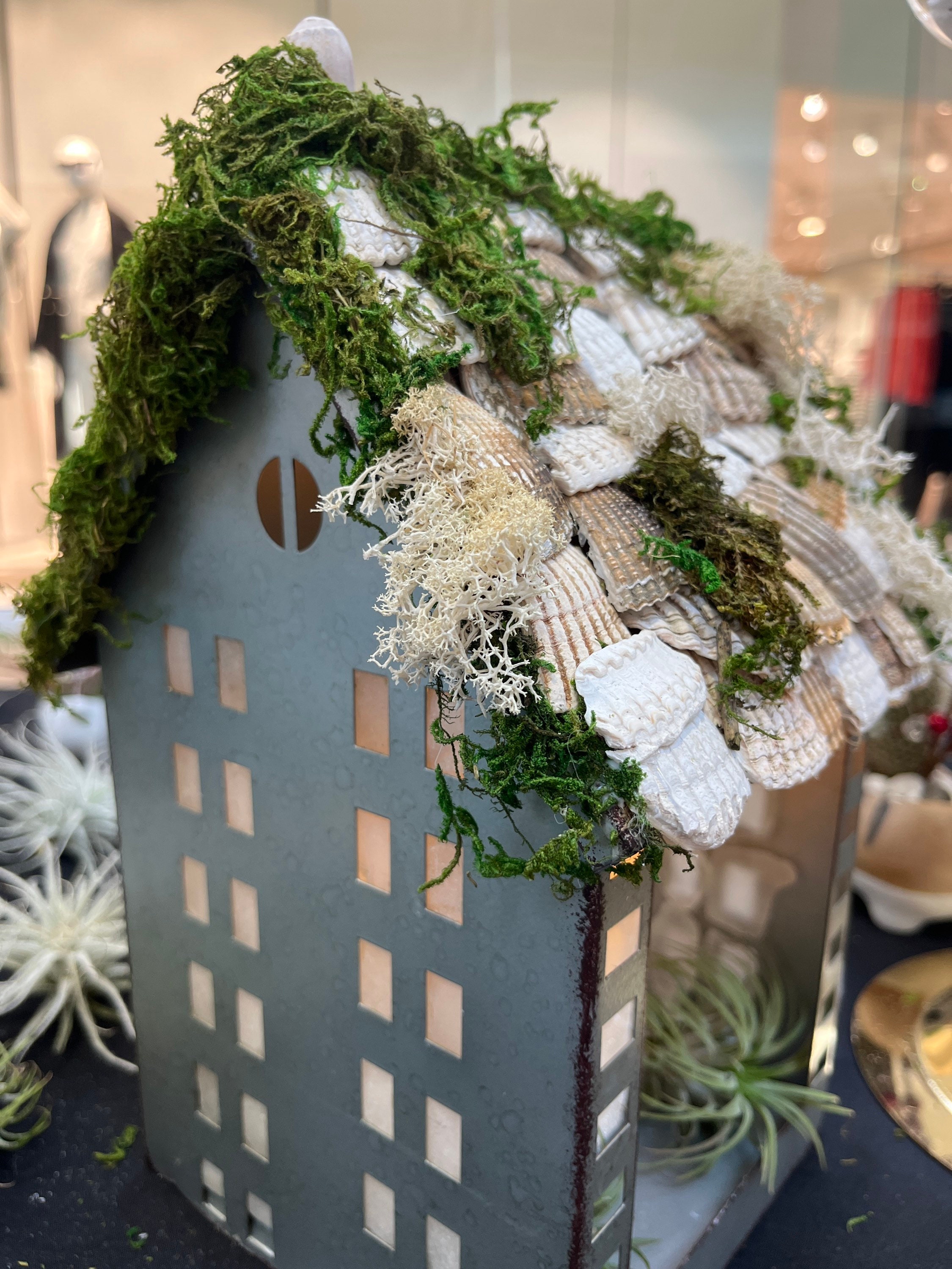 Seaside Lit up House With Sea Shells and Sea Glass - Etsy