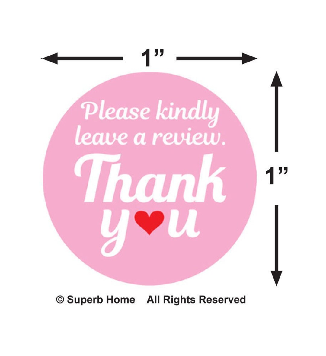 Please Kindly Leave A Review Thank You Stickers 1,000 Black or Pink 1 ...