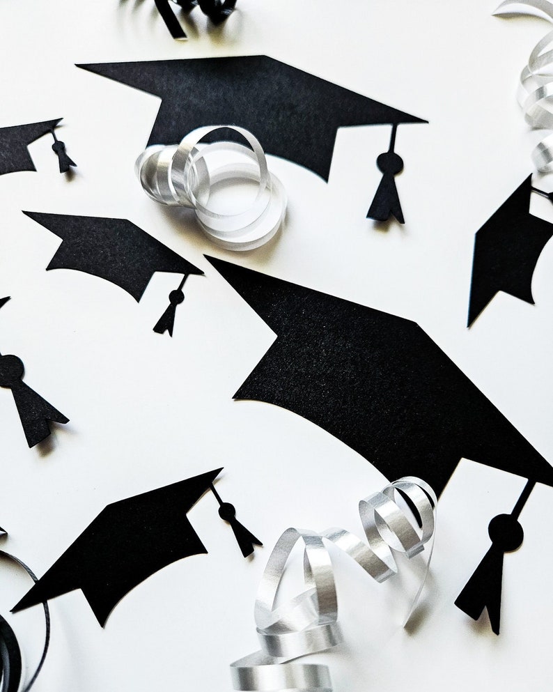 Graduation Cap Die Cut Cardstock Paper Shapes, Blank, 2.5in/5in, Black ...