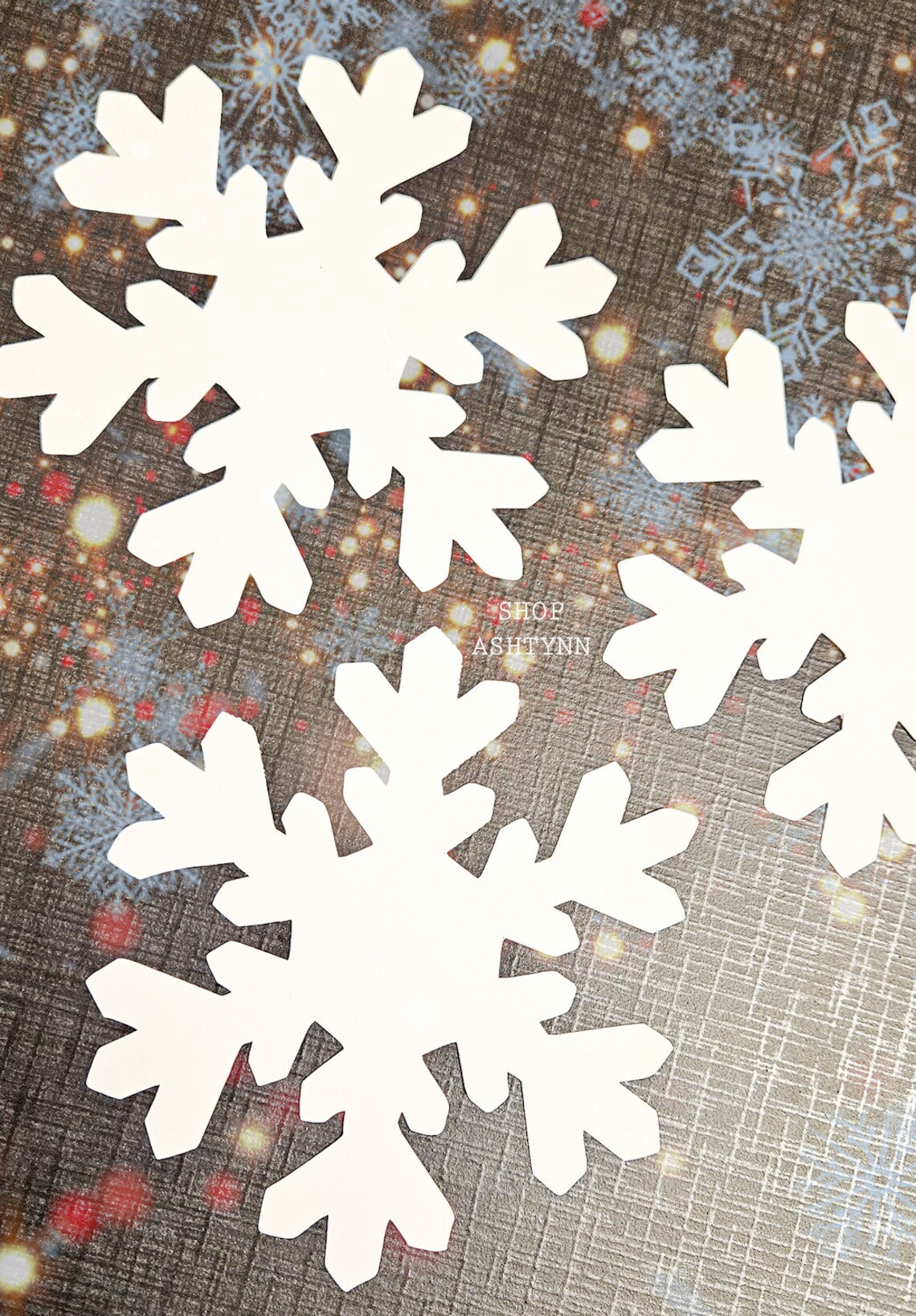 White Snowflake Shaped Cardstock Paper Die Cut Outs, 2.5/5in, Christmas ...