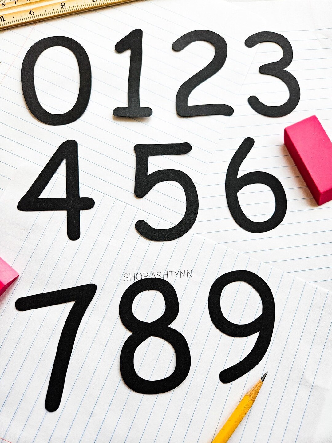 Number Set of Cardstock Paper Die Cut Outs, #0-9, Black, 3 Inches, for ...