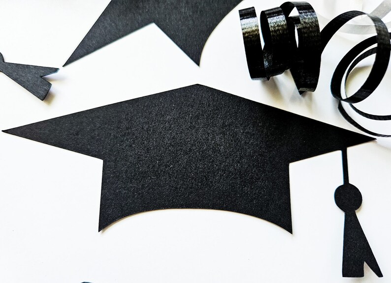 Graduation Cap Die Cut Cardstock Paper Shapes, Blank, 2.5in/5in, Black ...