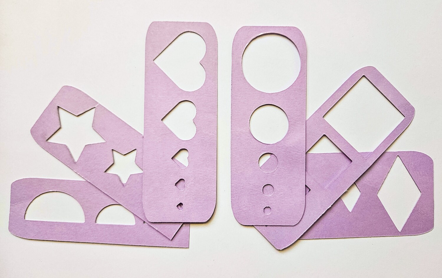 Reusable Stencil Set of 6 Shapes star, Heart, Full/half Circle, Diamond ...