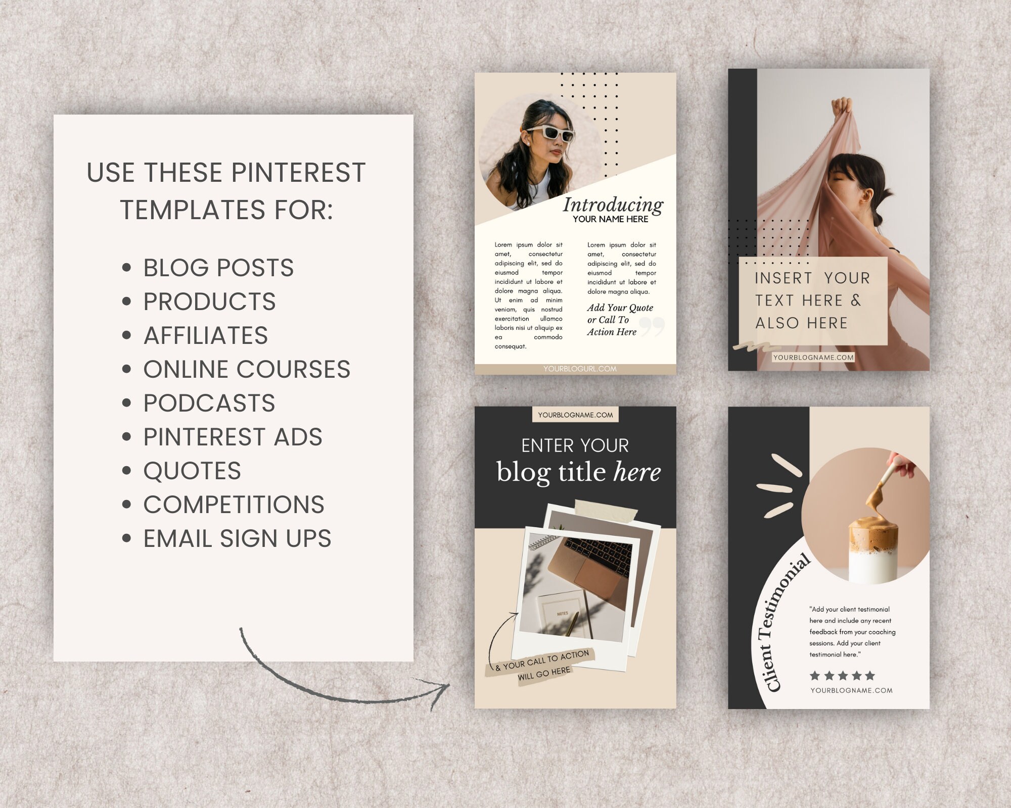50 Pinterest Templates Aesthetic - Canva Templates for Bloggers ...