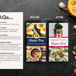 30 Food Blogger Pinterest Templates for Canva | Customizable Canva ...