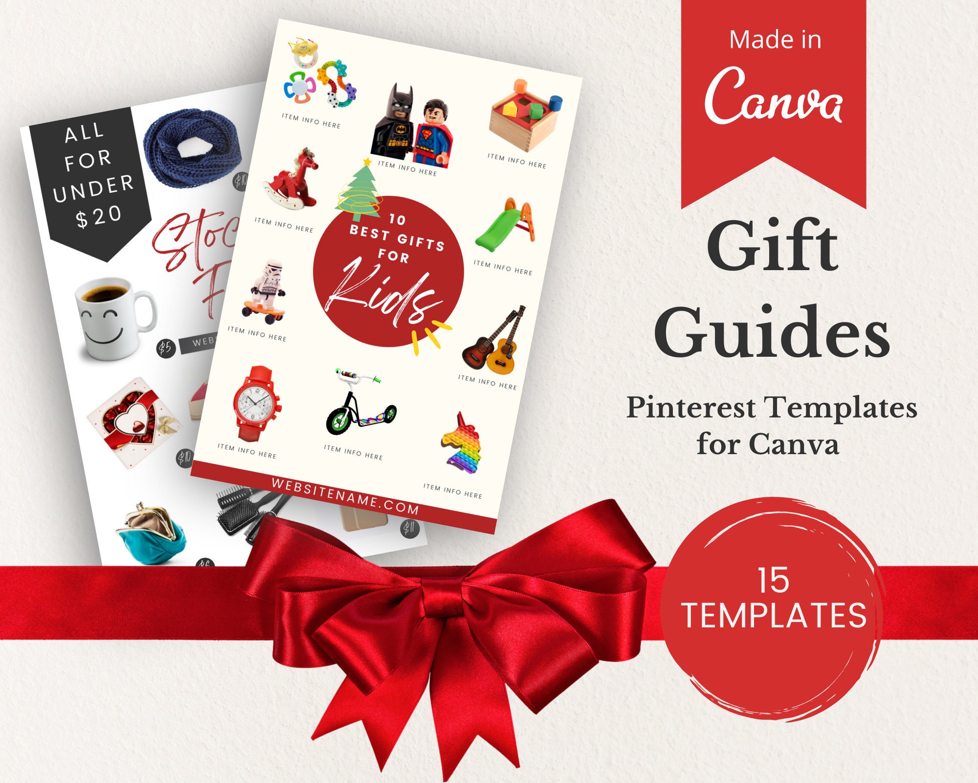 Gift Guide Pinterest Templates for Canva - Canva Templates for Bloggers ...