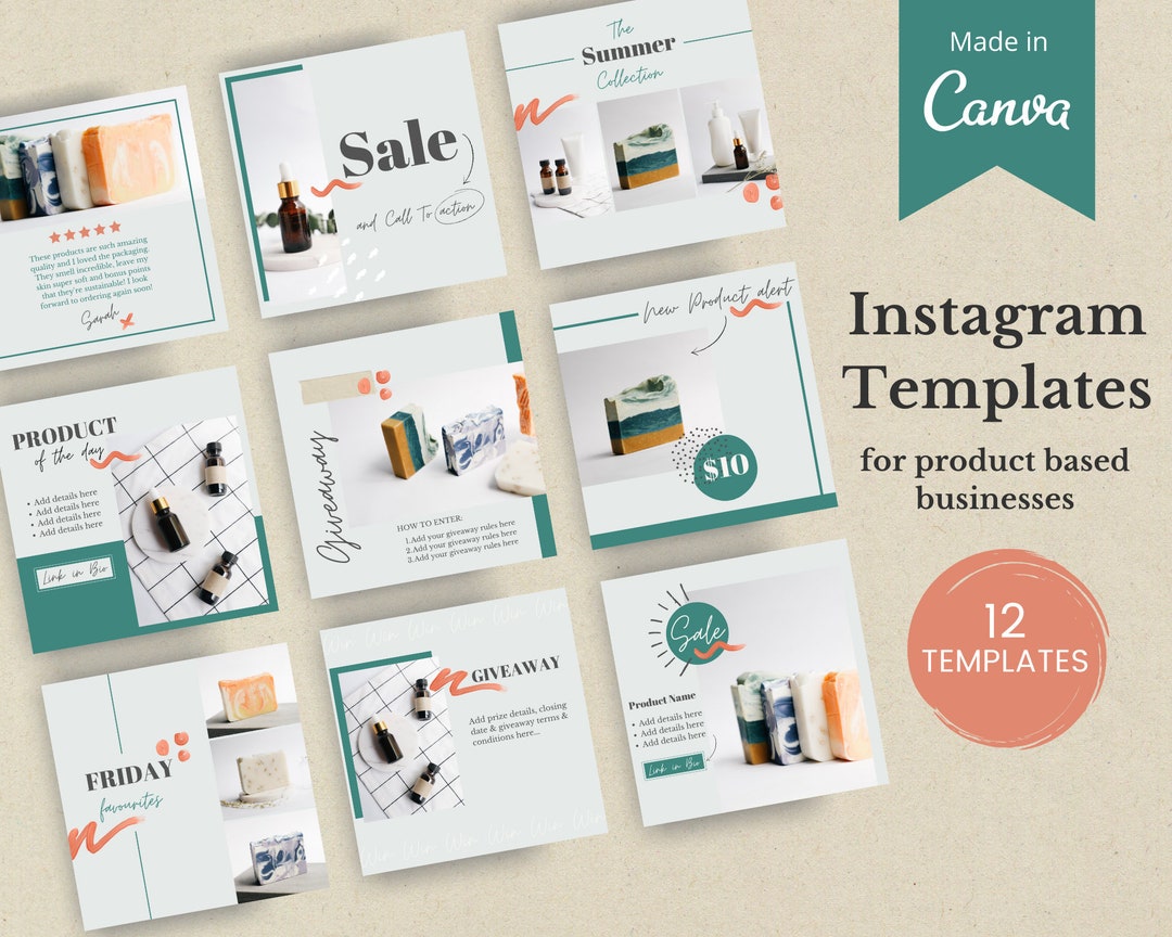 Instagram Templates for Product Based Business | Canva Templates for ...
