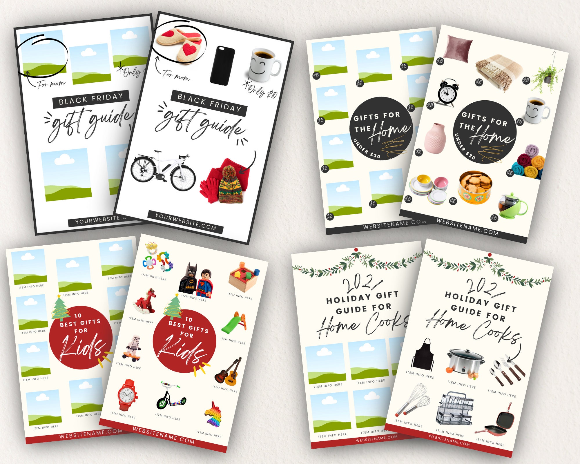 Gift Guide Pinterest Templates for Canva Canva Templates for Bloggers ...