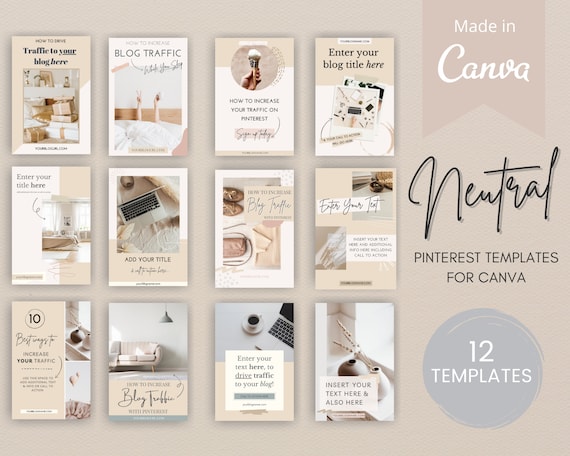 12 Pinterest Templates for Canva Canva Templates for | Etsy
