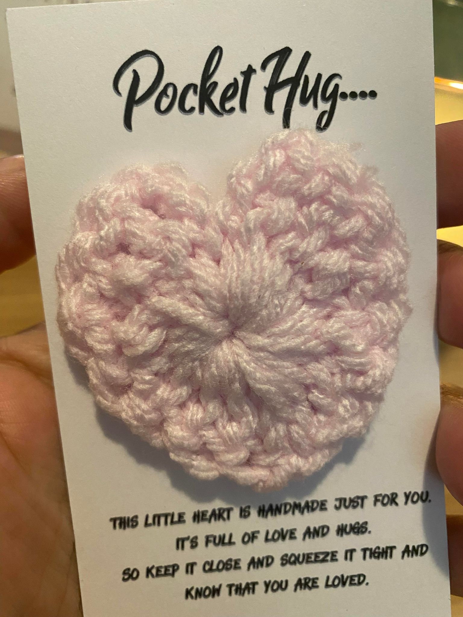 Pocket Hugs, Valentine Gift Small Pocket Heart, Crochet Heart, Pocket ...