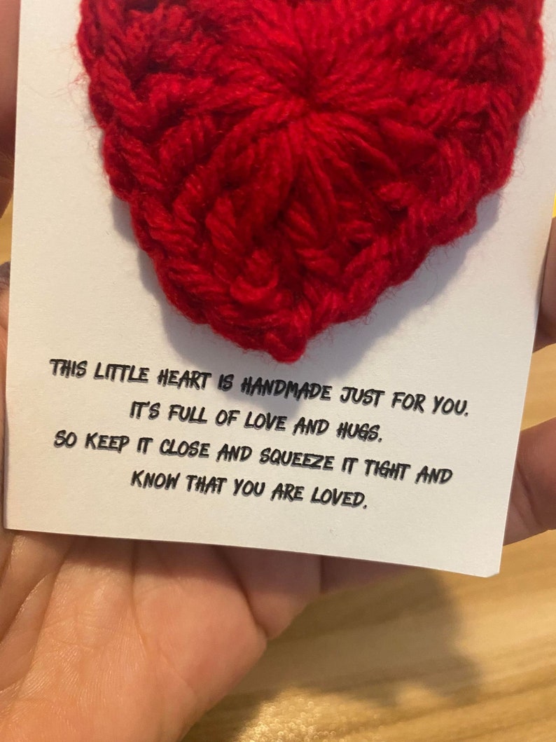 Pocket Hugs, Valentine Gift Small Pocket Heart, Crochet Heart, Pocket ...