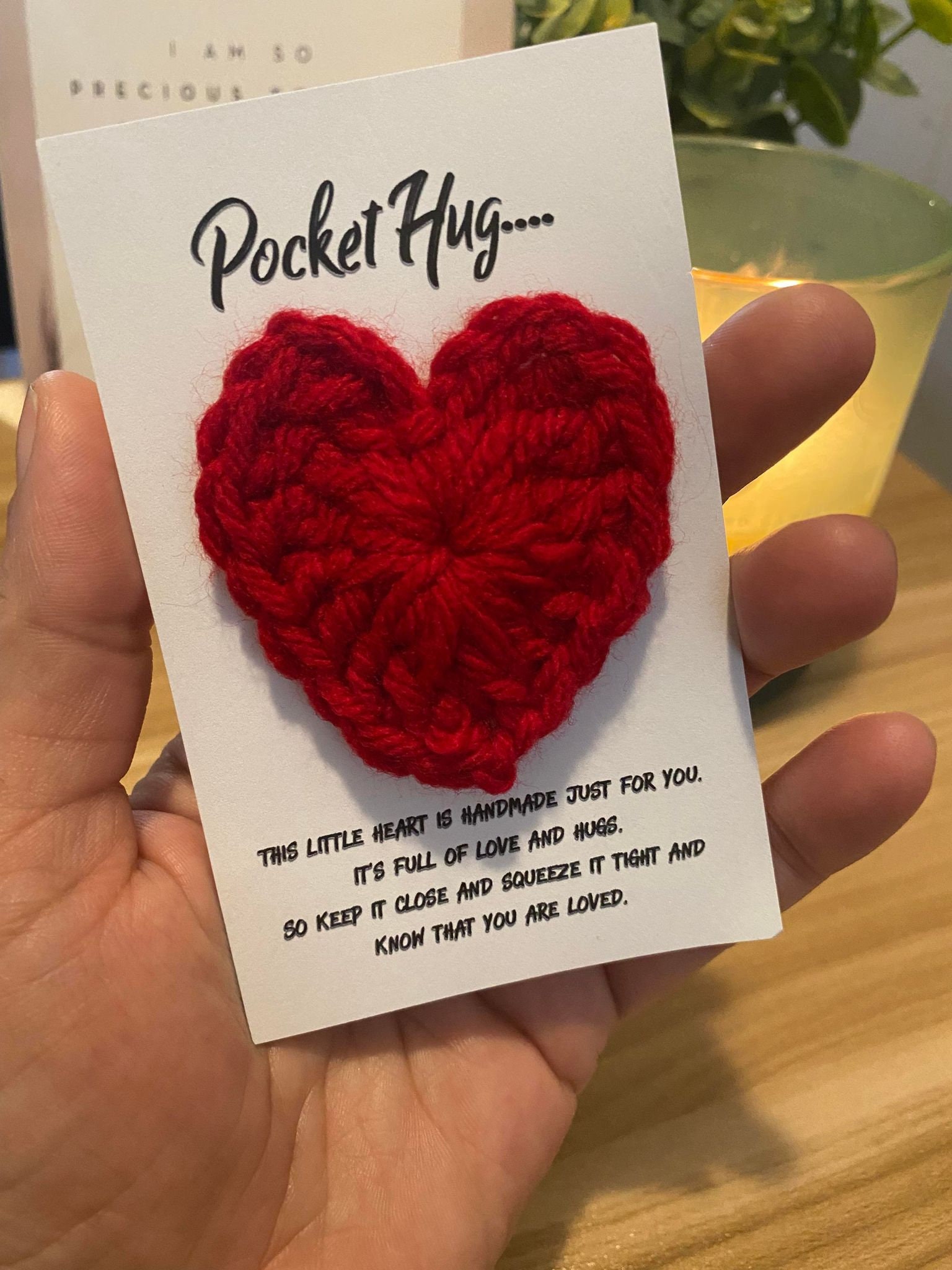 Pocket Hugs, Valentine Gift Small Pocket Heart, Crochet Heart, Pocket ...