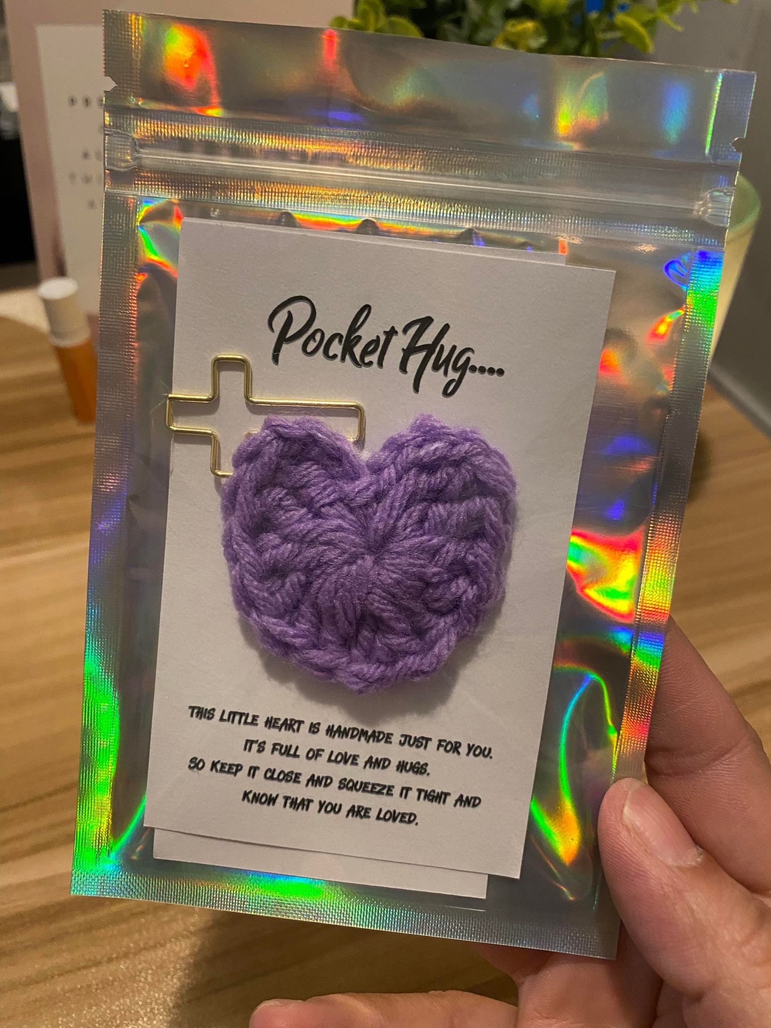 Pocket Hugs, Valentine Gift Small Pocket Heart, Crochet Heart, Pocket ...