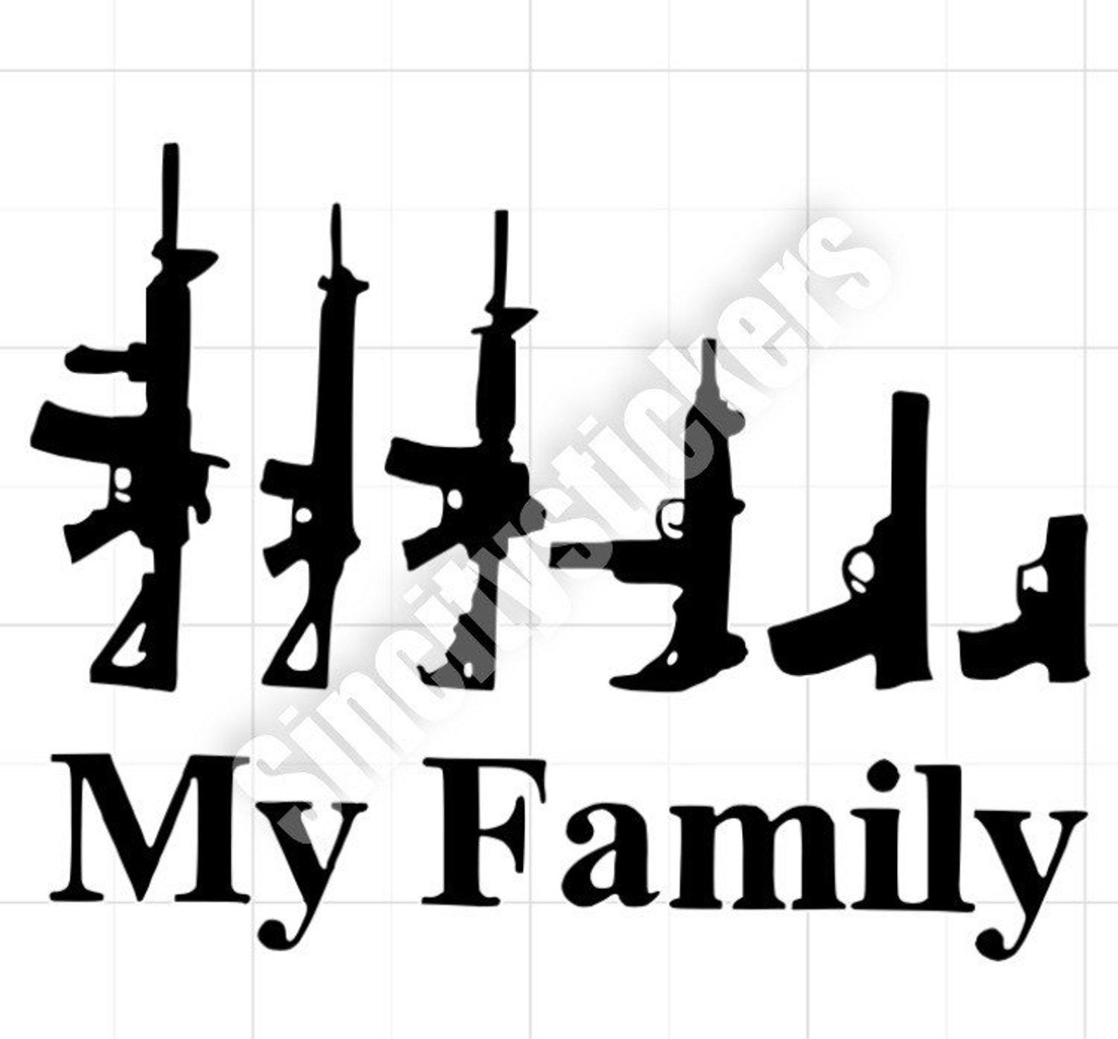 My Family Gun Window Bumper Car Decal Sticker ...buy 3 Get 1 Free - Etsy