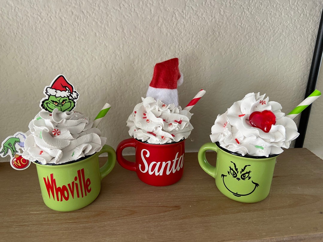 Faux Mini Ceramic Grinch Santa Latte - Etsy