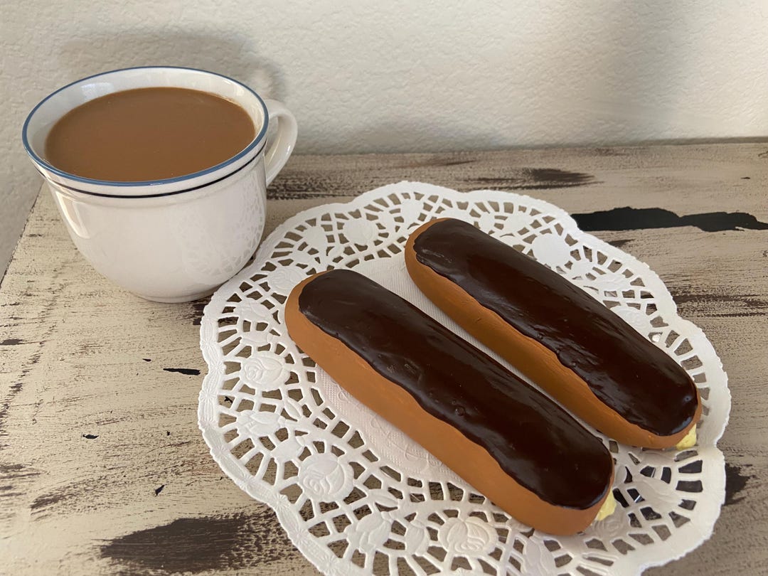 Faux Cup of Coffee With 2 Eclairs - Etsy