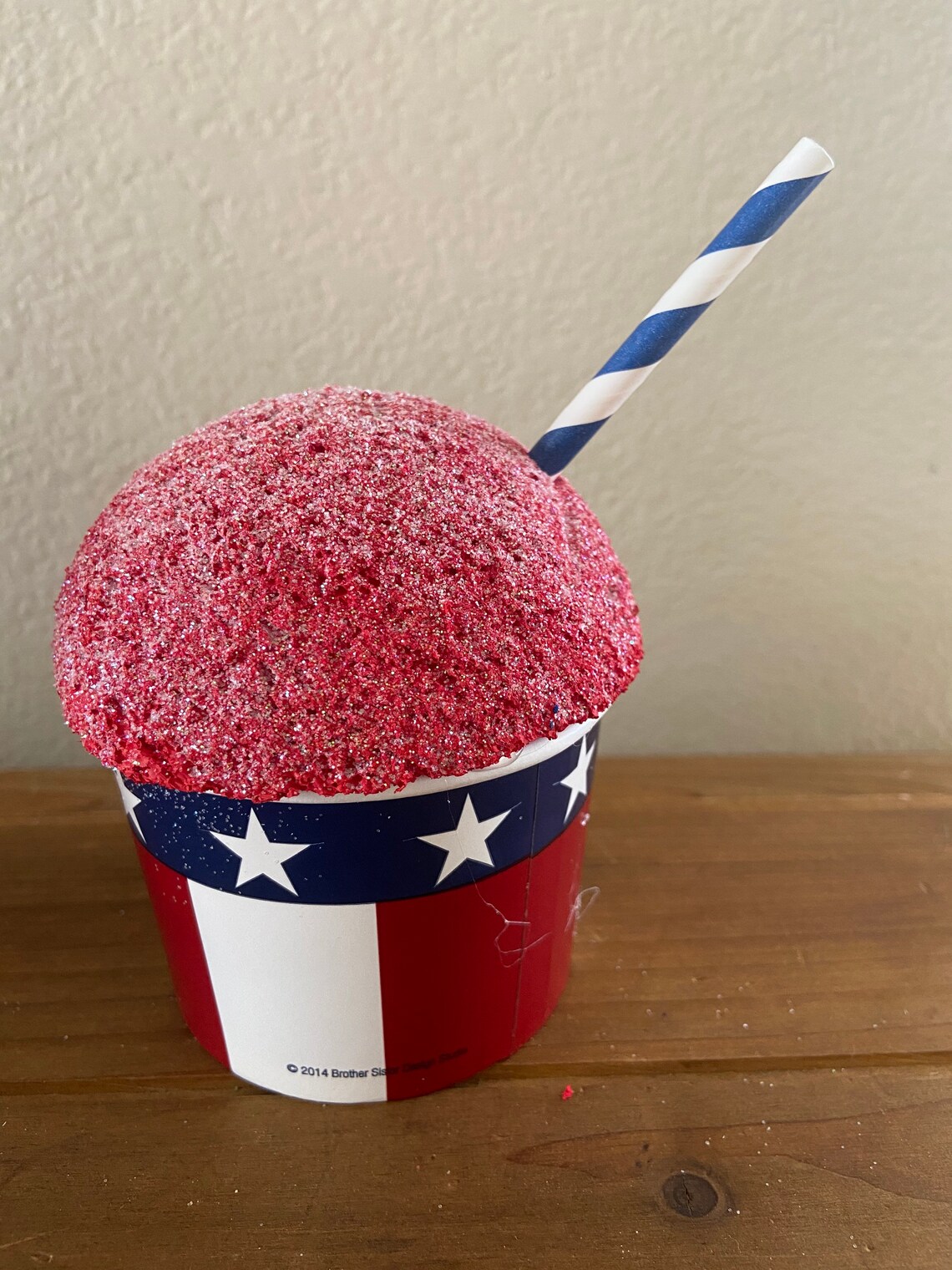 Faux Fake Patriotic Blueberry /cherry Snow Cone - Etsy