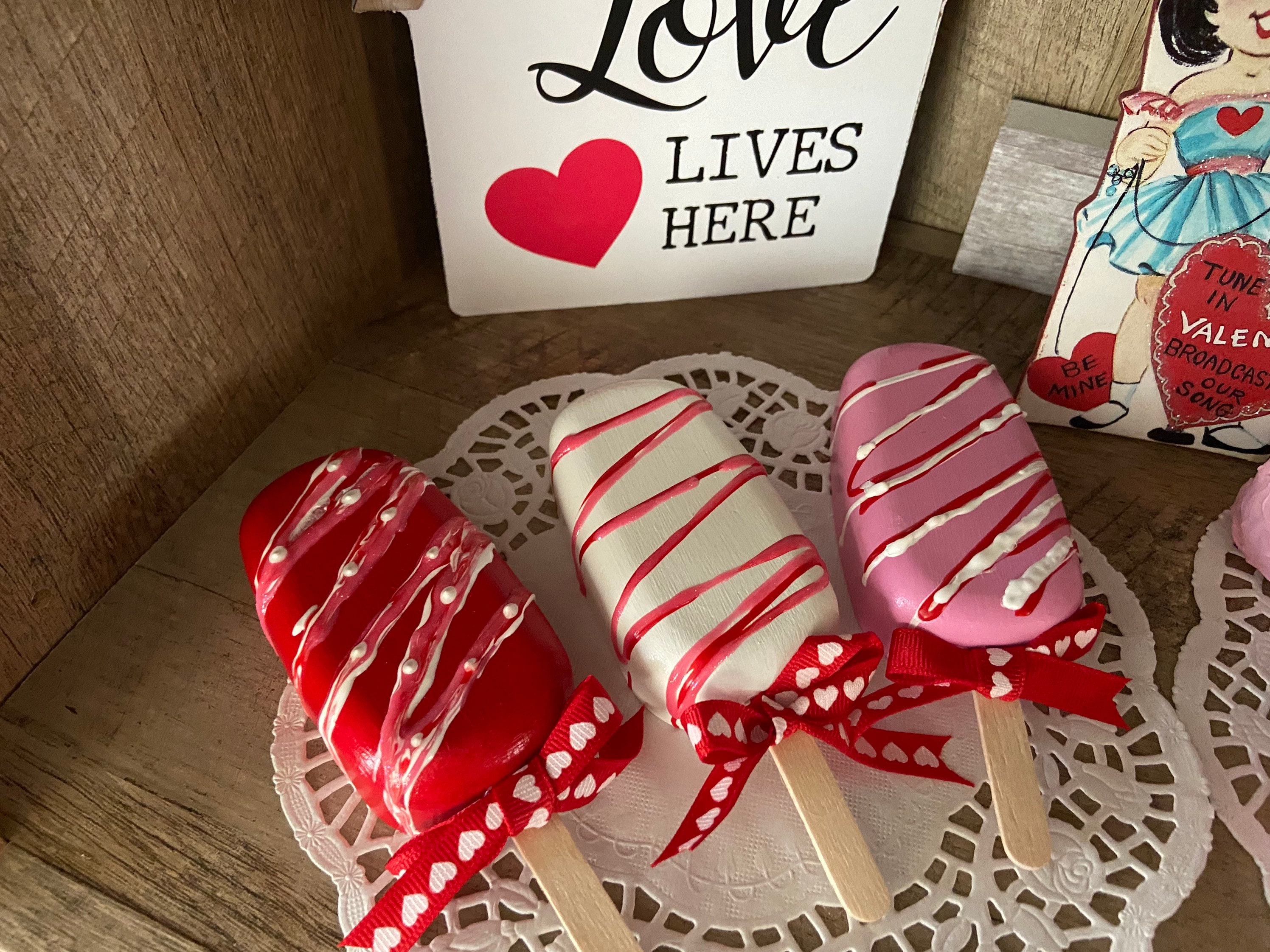 Faux Valentine Ice Cream Bar Popsicle - Etsy
