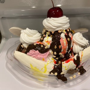 Looks Real Fake Faux Banana Split - Etsy