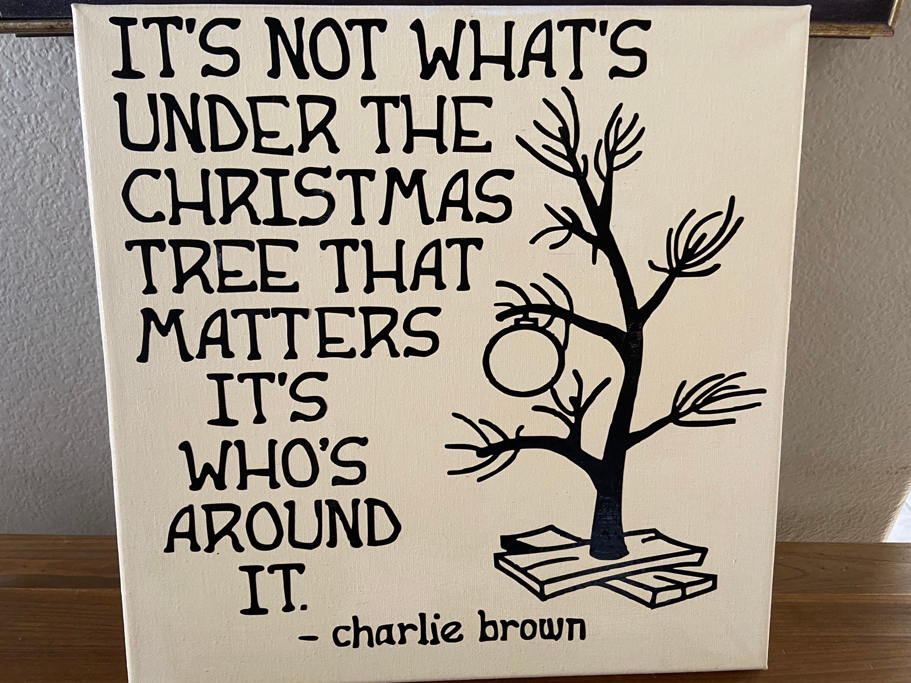 Charlie Brown Its not whats under the Christmas Tree Canvas | Etsy