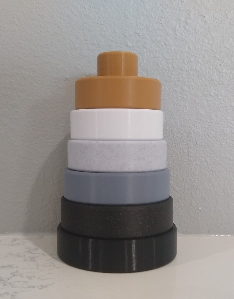 Stacking Ring Tower / Montessori Toy / 7 Piece Set / 3D - Etsy
