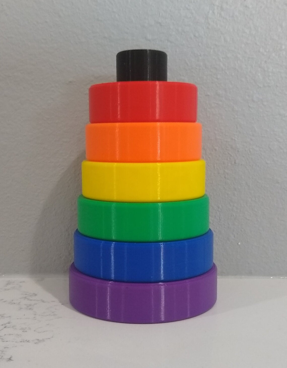 Stacking Ring Tower / Montessori Toy / 7 Piece Set / 3D | Etsy