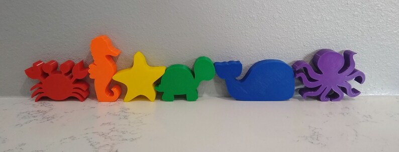 Sea Creature Stacking Blocks / Montessori Toy / 6-12 Piece Set - Etsy