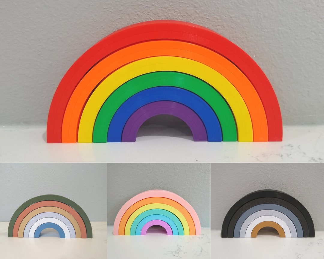Rainbow Stacker / Montessori Toy / 6 Piece Set / 3D Printed - Etsy