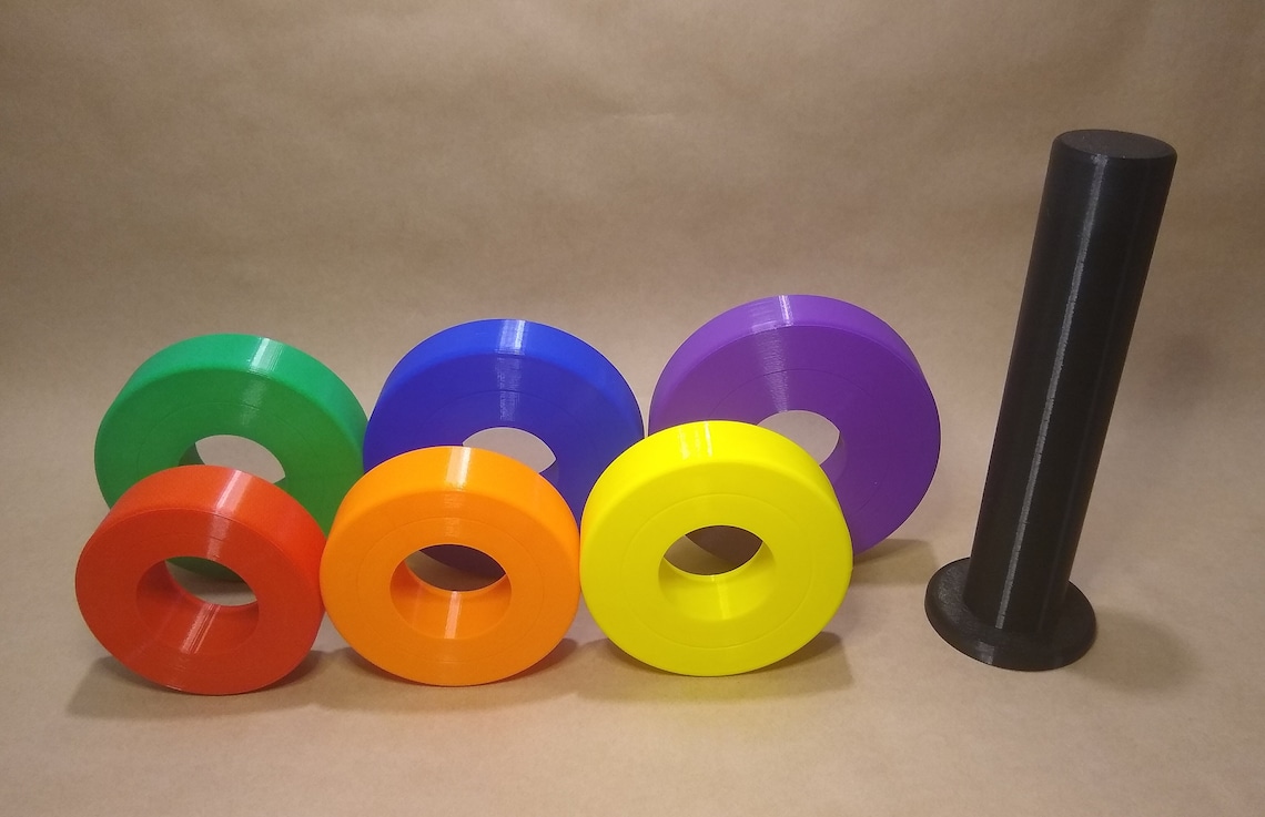 Stacking Ring Tower / Montessori Toy / 7 Piece Set / 3D | Etsy