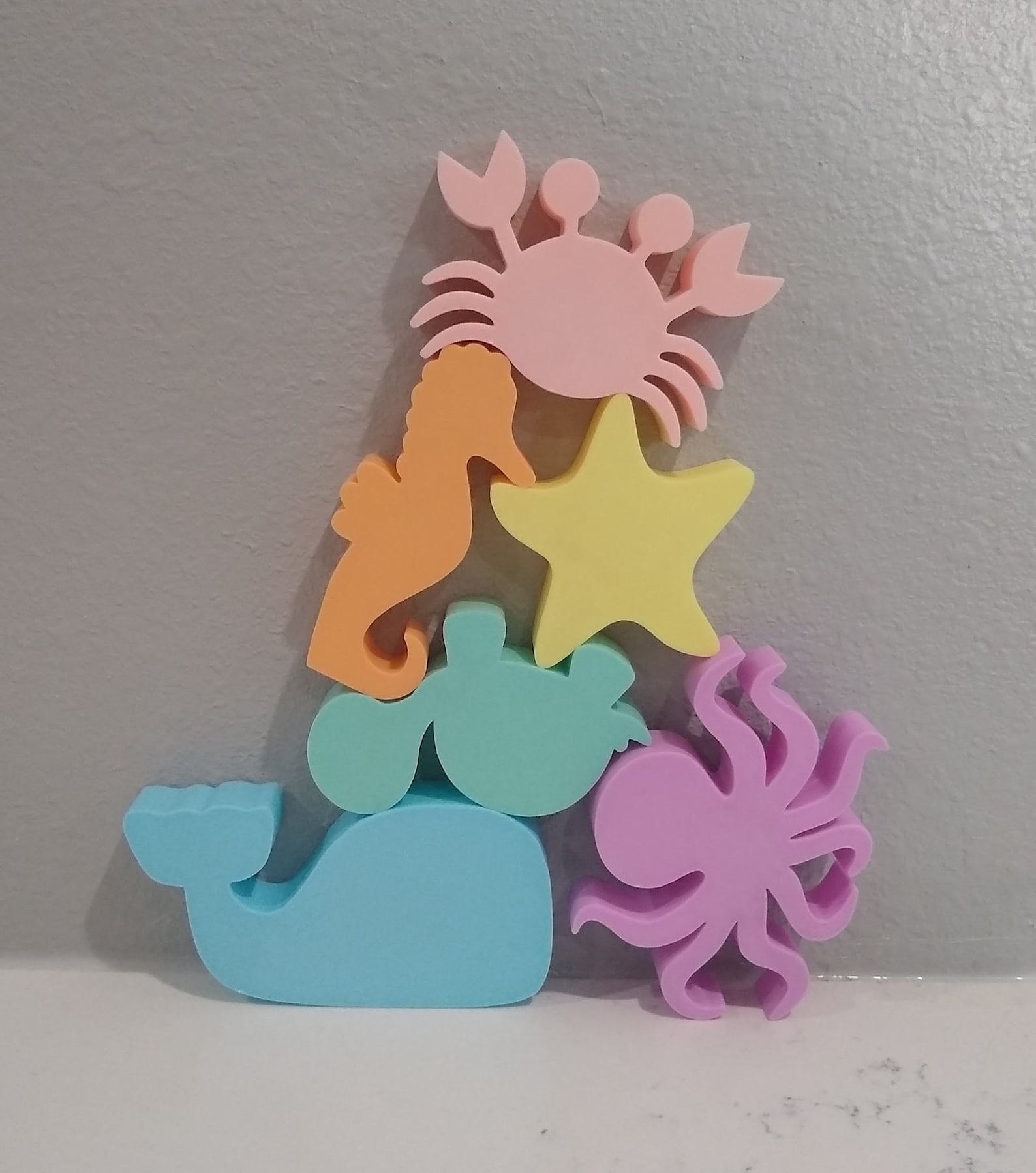 Sea Creature Stacking Blocks / Montessori Toy / 6-12 Piece Set - Etsy