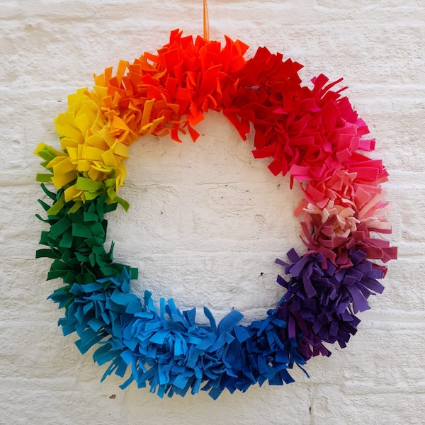 Rainbow Wreath - Etsy