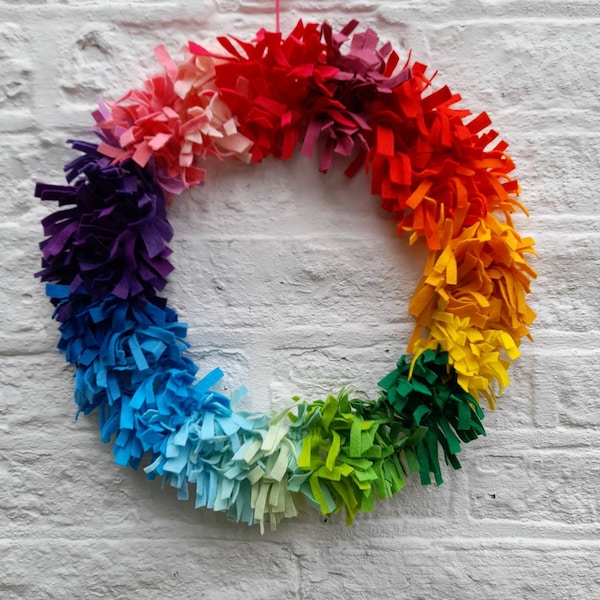 Rainbow Wreath - Etsy