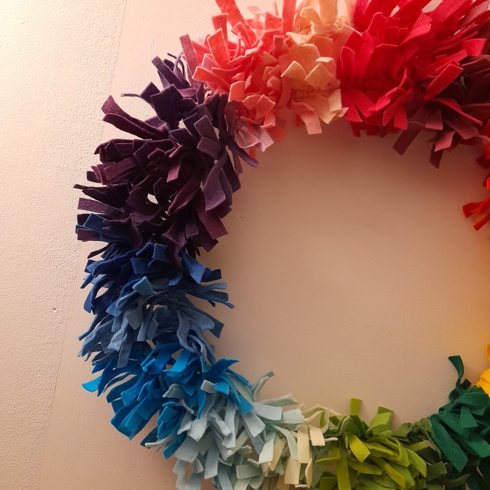 Fabulous Large Fabric Rainbow Wreath With 100% Wool Felt Size 17” - Etsy