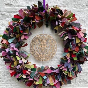 Gorgeous Scottish Highland Eco Friendly Wool Felt Rag Wreath - Etsy