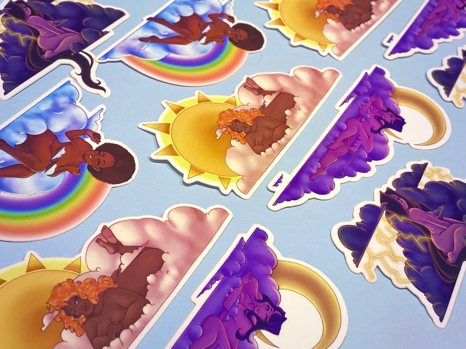 Cloudy Girls Sticker Set Glossy Waterproof Vinyl Stickers - Etsy