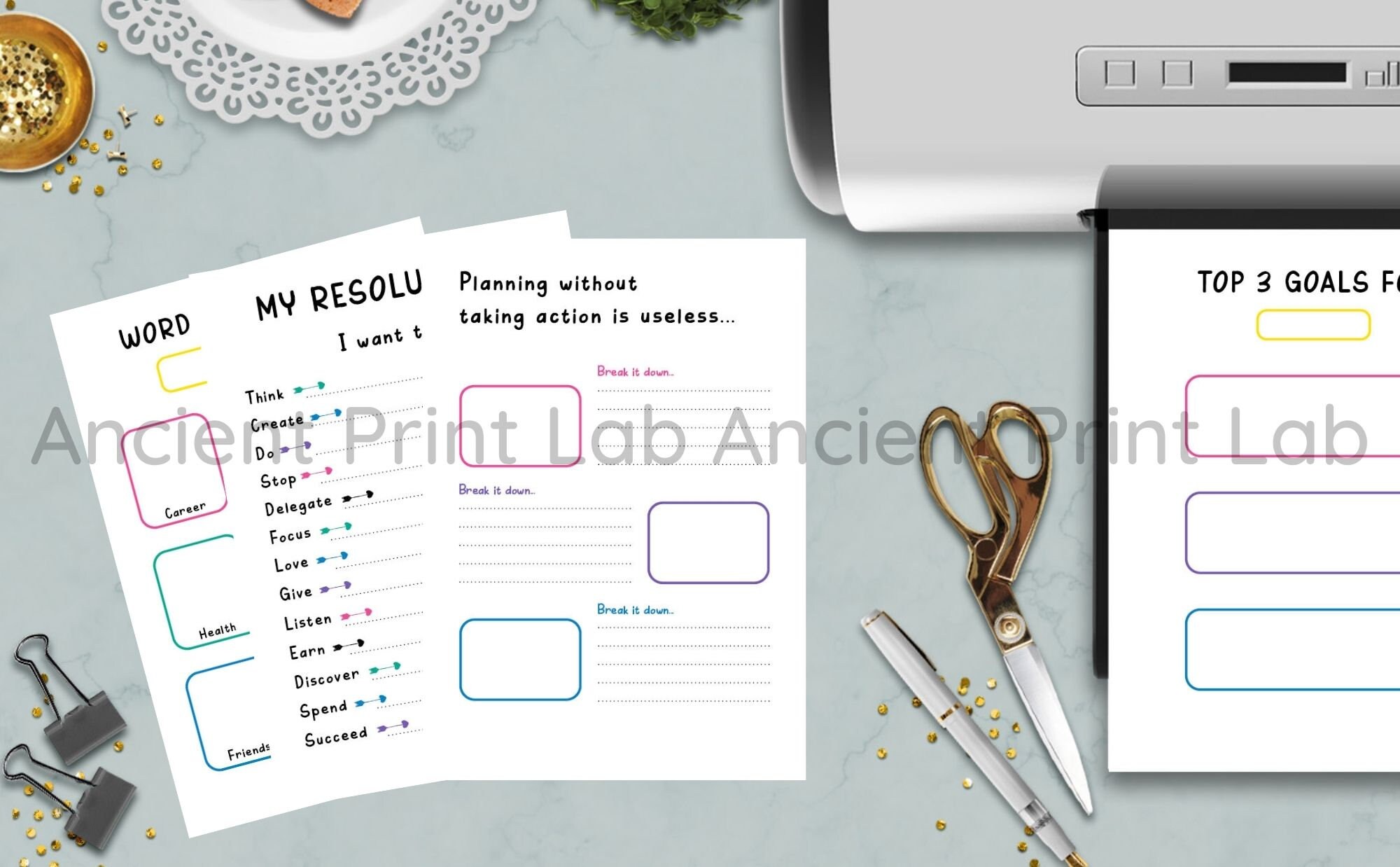 Printable Goal Lists | Downloadable Goal Lists - Etsy