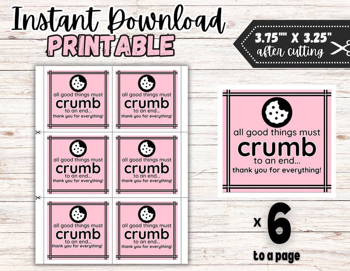 Crumbl Cookies Tag/printable/cookie Tag/instant Download/gift/crumbl ...