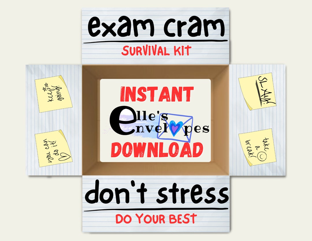 Final Exam Care Package Flaps/ Don't Stress/exam Cram/ Instant Download ...