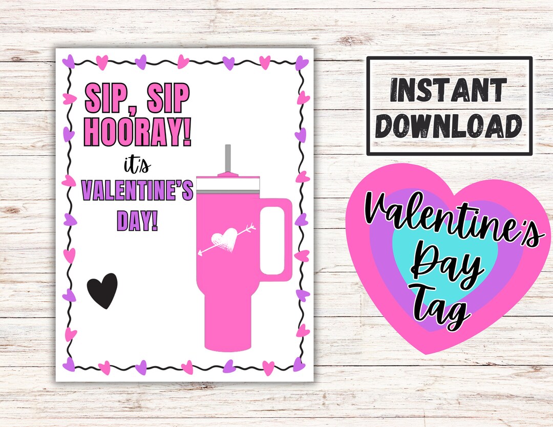 Valentine's Gift Tag/printable/instant Download/valentine's Day/cup ...