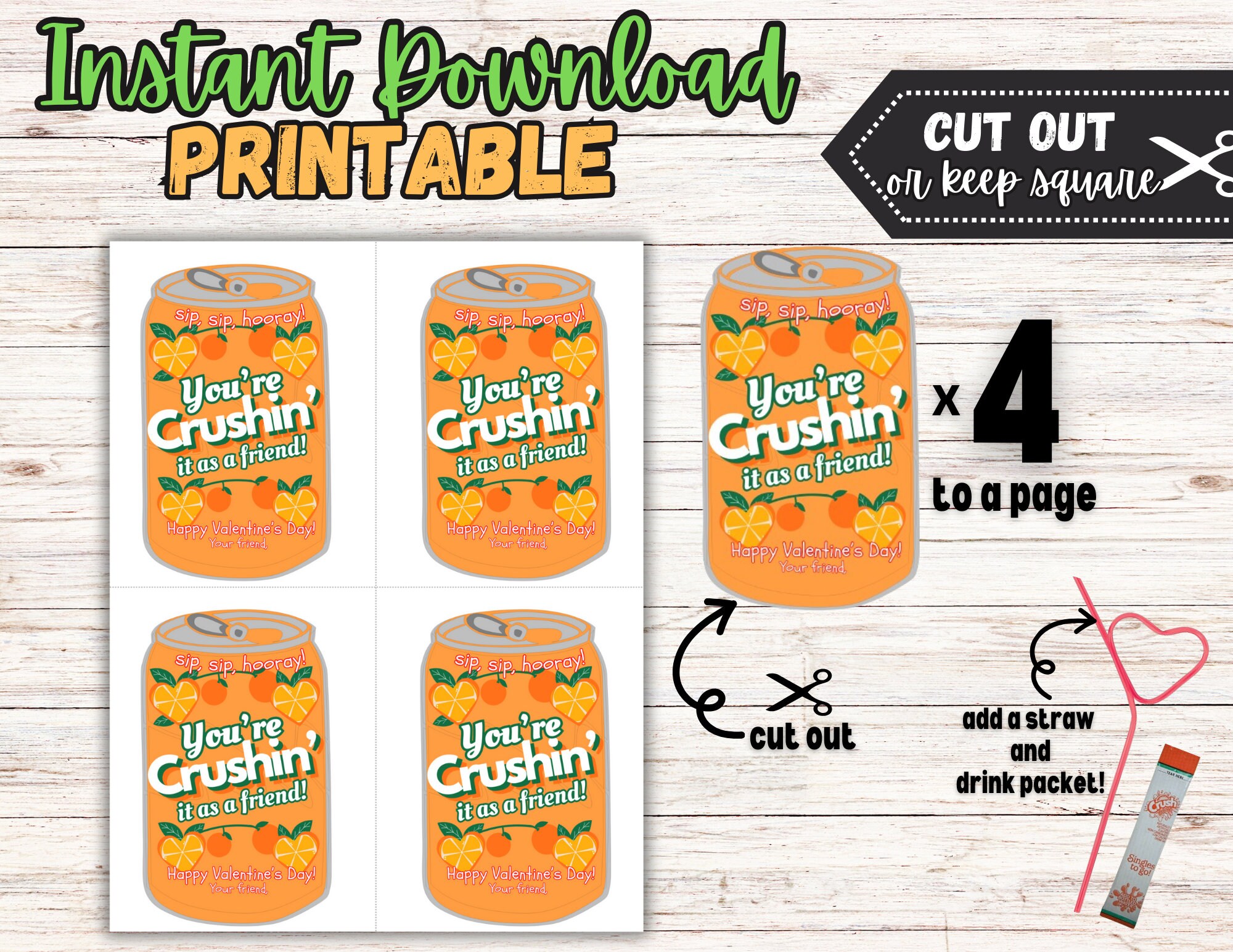 Valentine's Gift Tag/printable/instant Download/valentine's Day/crush ...