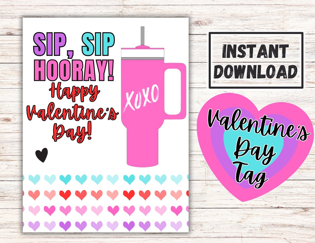 Valentine's Gift Tag/printable/instant Download/valentine's Day/cup ...