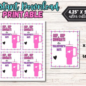 Valentine's Gift Tag/printable/instant Download/valentine's Day/cup ...