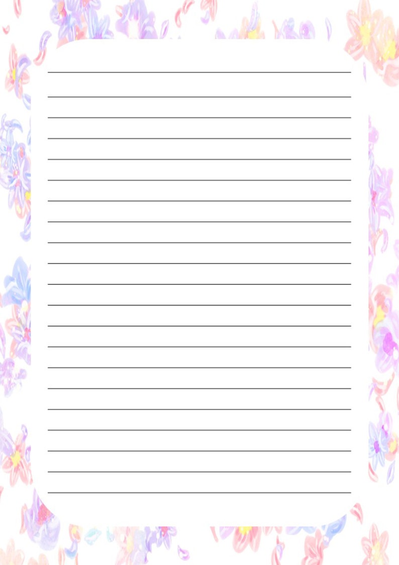 Basic Line Note Page / A4, A5, Letter, Half Size / Line Note Page 4 Set ...