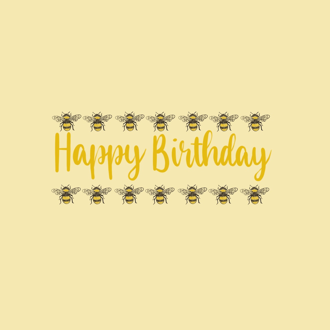 Bumble Bee Happy Birthday Card Bee Birthday Card Bee Lovers Fun ...