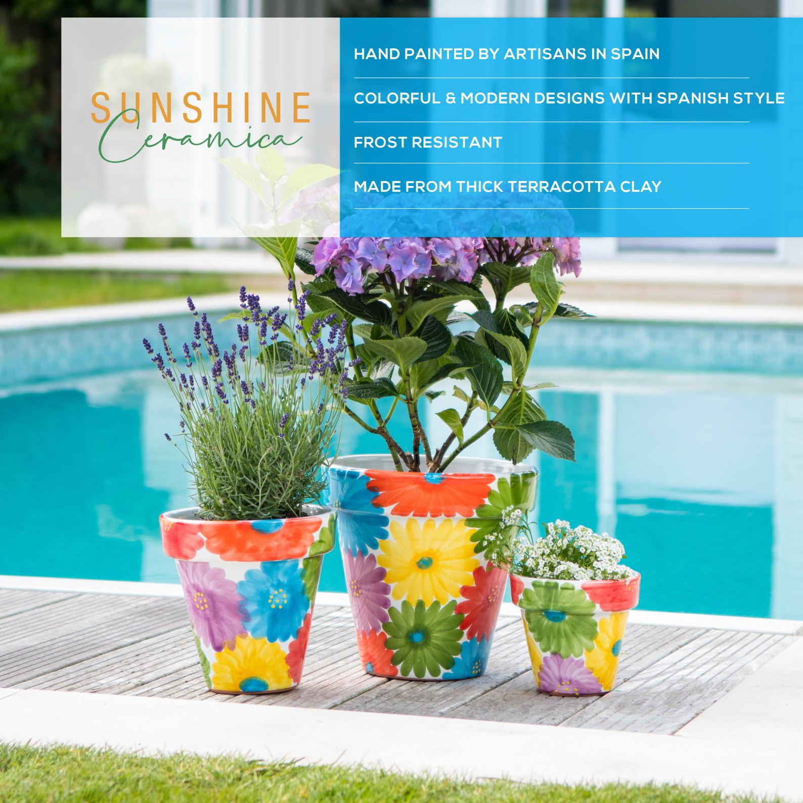 Sunshine Ceramica Multiflor Design Pot Planter for Outdoor or - Etsy